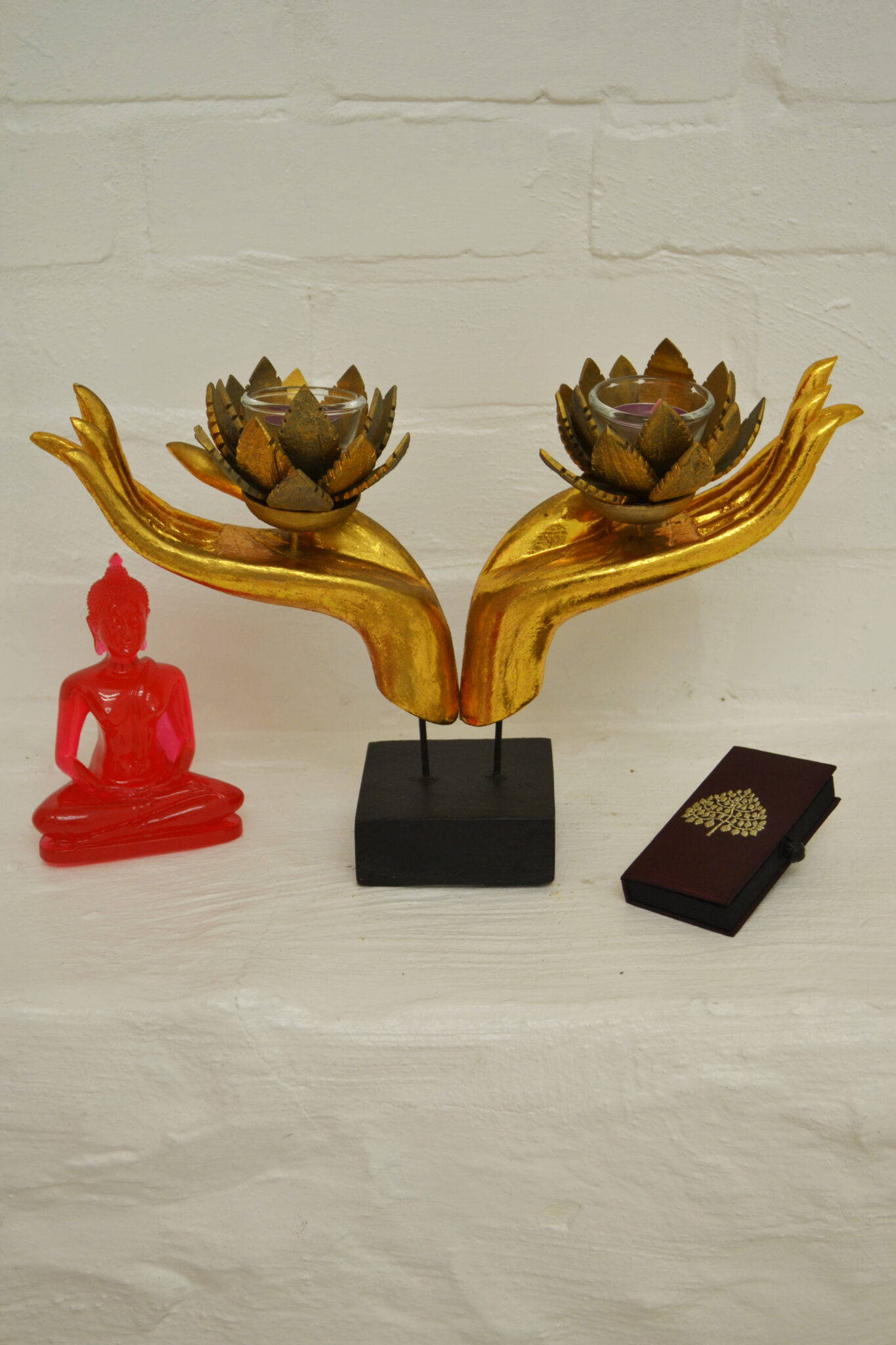 Wooden Buddha Hand / Lotus Flower Tea Light Candle Holder ~ NEVINA.co ...
