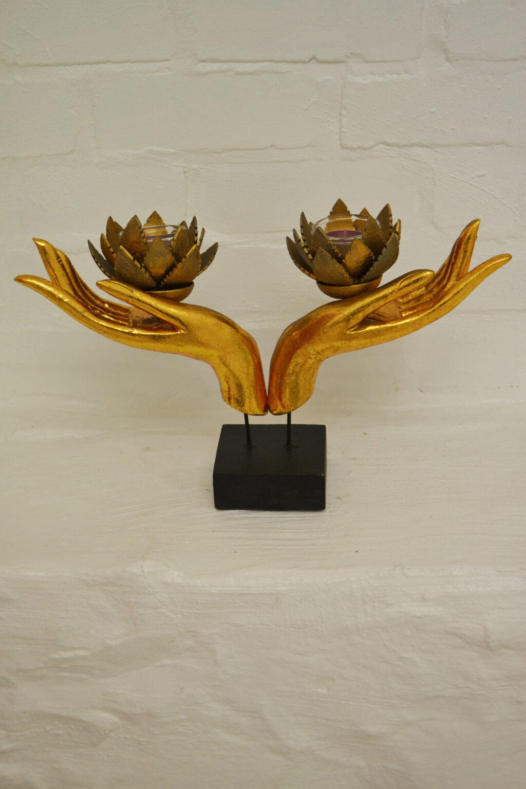 Wooden Buddha Hand / Lotus Flower Tea Light Candle Holder ~ NEVINA.co ...