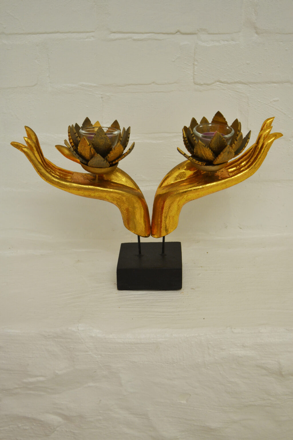 Wooden Buddha Hand / Lotus Flower Tea Light Candle Holder ~ NEVINA.co ...